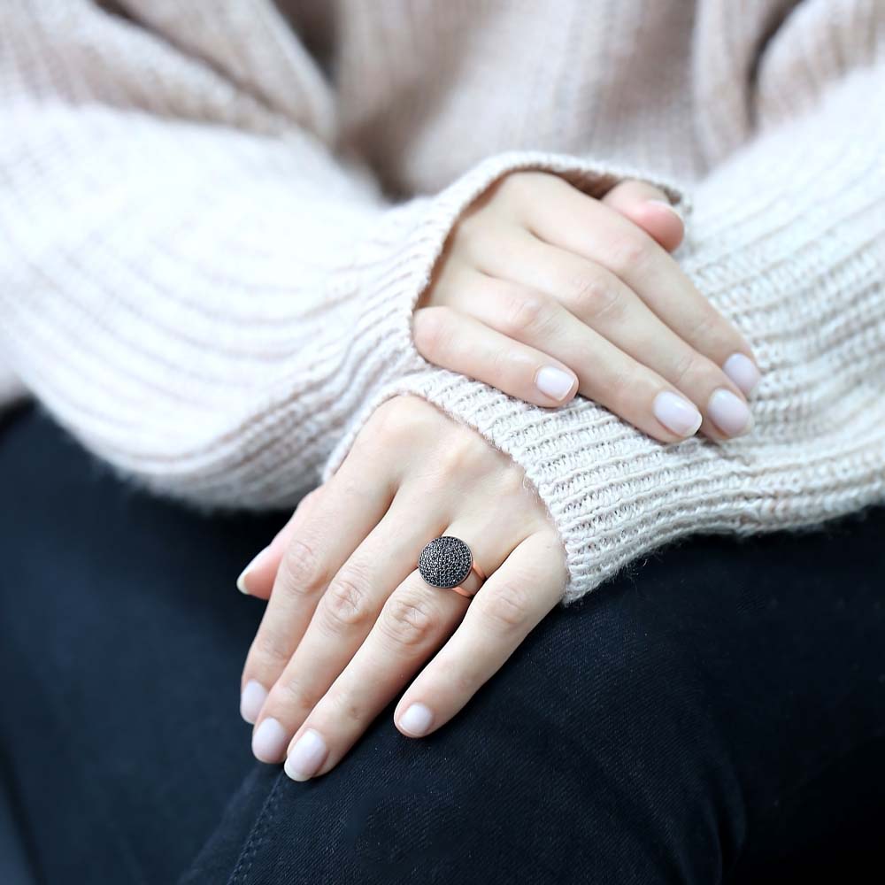 Rounded Cluster Design Ring Wholesale Handcrafted 925 Sterling Silver ...