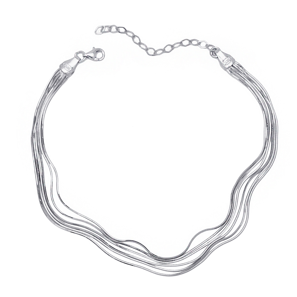 Six Layered Snake Chain Design Turkish Handcrafted Woman Anklet 925 ...