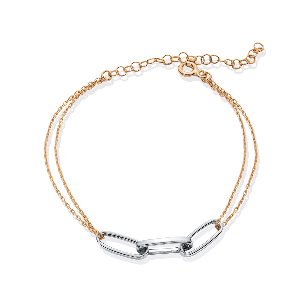 Elegant Chain Design Unique Plating Turkish Silver Charm Bracelet